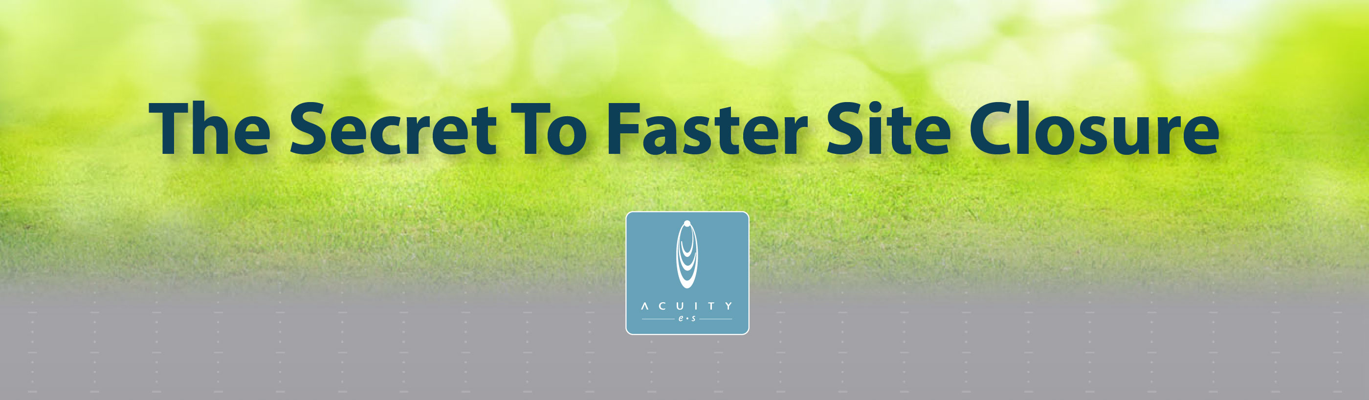 Faster Site Closure | Acuity ES :: Environmental Remediation Solutions